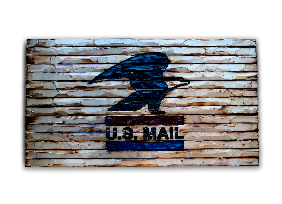 Wood Carved USPS Flag 38x22 – THE LEGACY FLAG