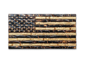Rustic Wood Burned American Flag 38x20 – THE LEGACY FLAG