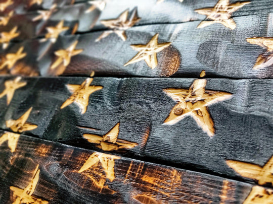 Rustic Wood Burned American Flag 59x32 – THE LEGACY FLAG