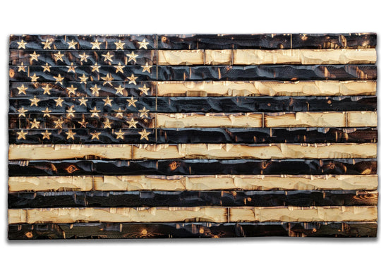 Rustic Wood Burned American Flag 59x32 – THE LEGACY FLAG